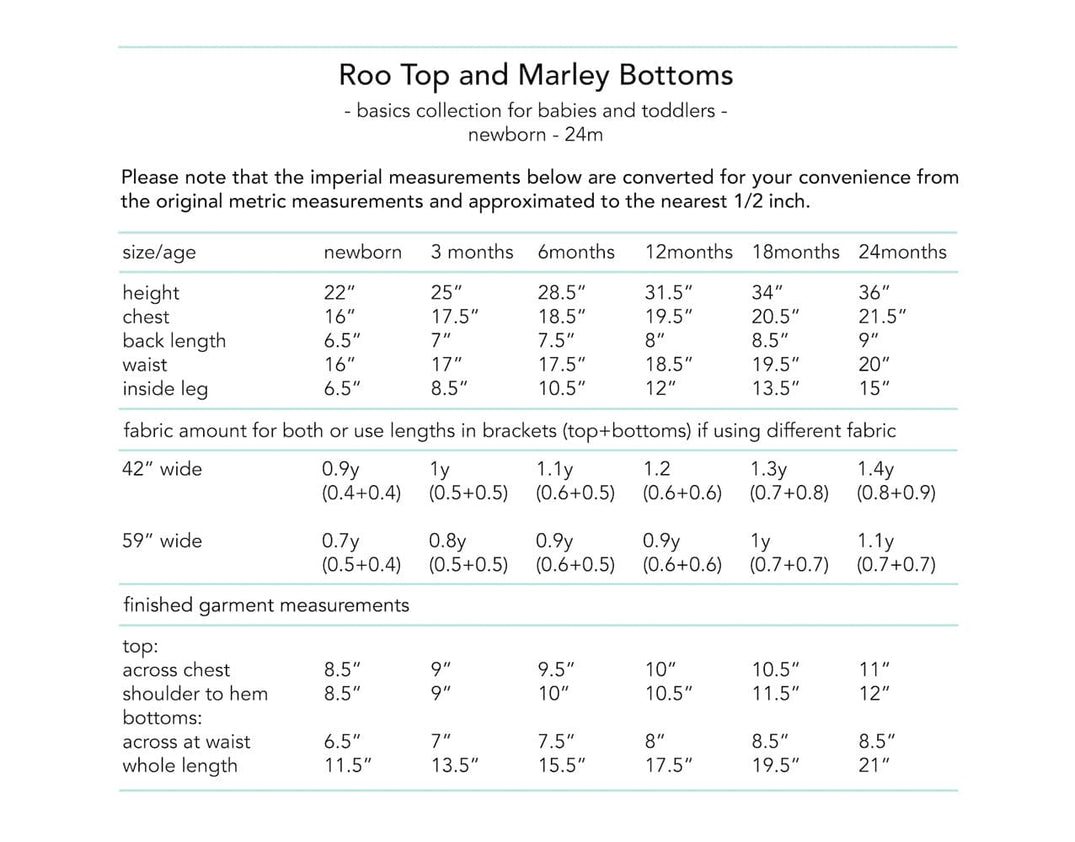 Roo Top & Marley Bottoms Sewing Pattern for Babies & Toddlers, Dhurata ...