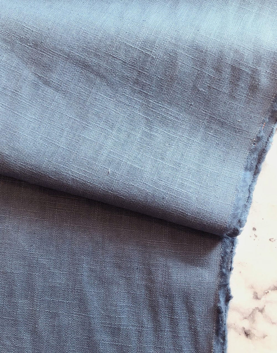 Denim Blue Washed Linen-Handle Fabric – Clothkits