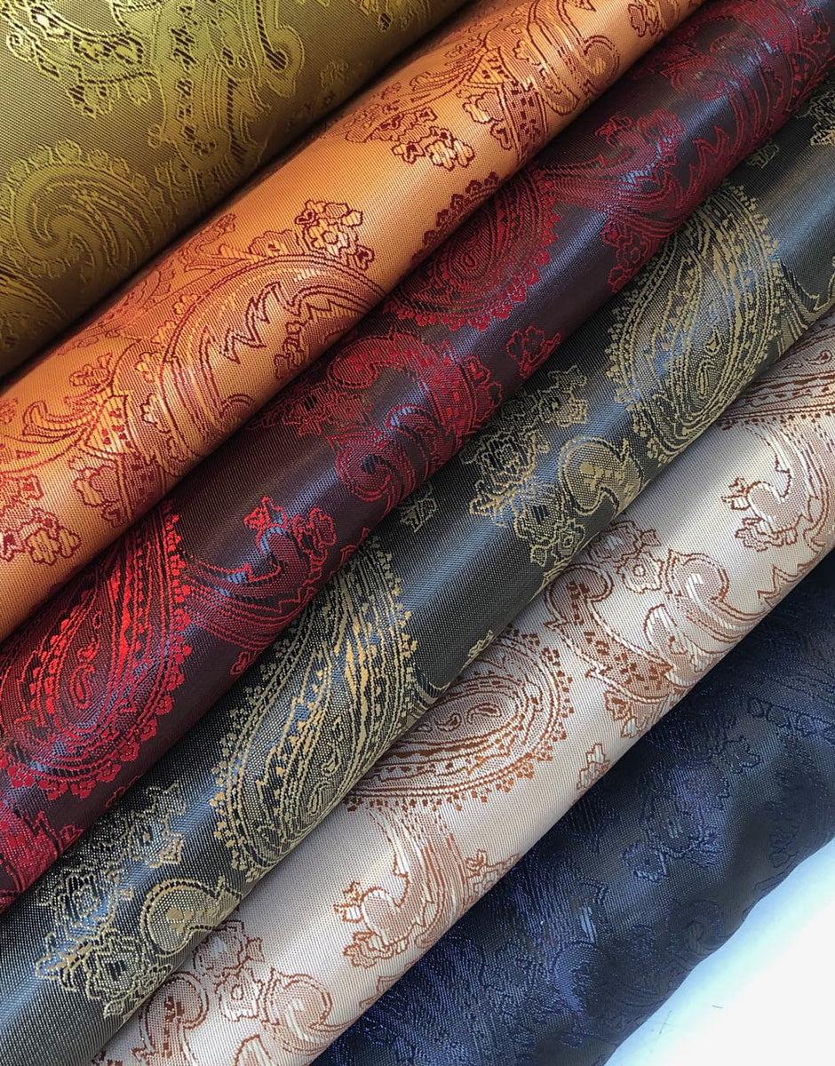 Paisley Jacquard Dress Lining Fabric, Various Colours – Clothkits