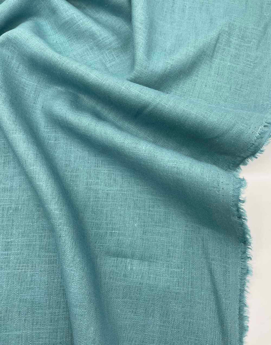 Teal Blue Washed Linen-Handle Fabric – Clothkits