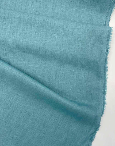 Teal Blue Washed Linen-Handle Fabric – Clothkits