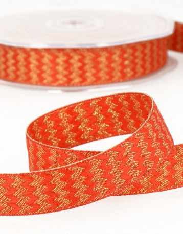 Red & Gold Metallic Zig Zag Ribbon 15mm – Clothkits