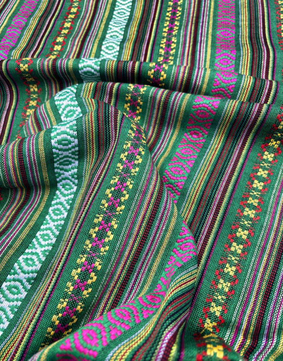 Green Mexican Striped Fabric – Clothkits