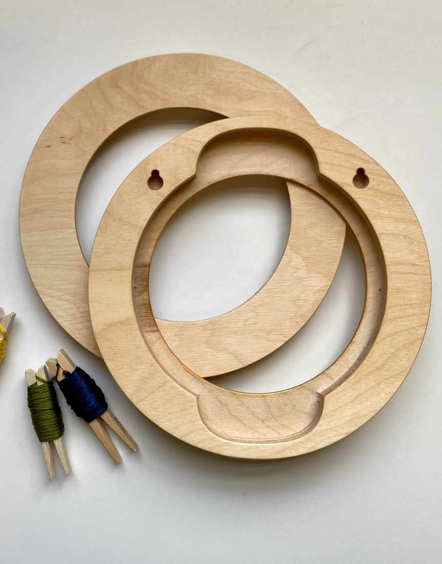 Circular Embroidery Hoop Wooden Frame, Modern Hoopla – Clothkits