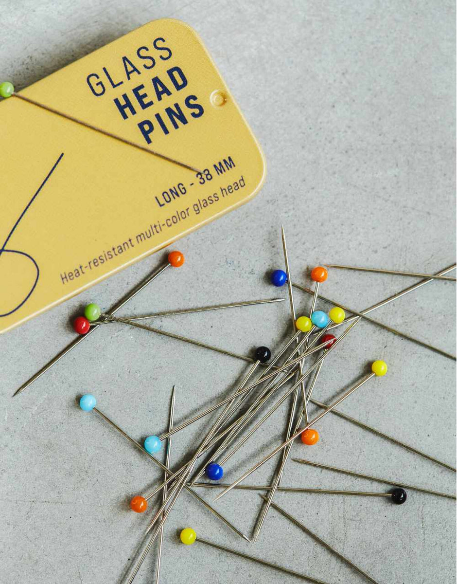 Long Glass Head Dressmaking Pins in a Tin, Sewply – Clothkits