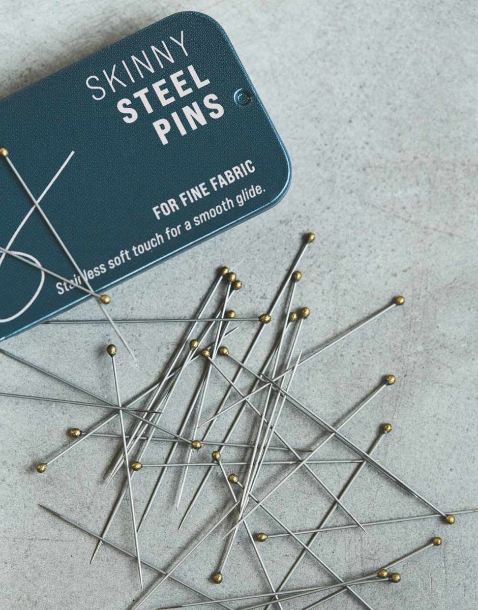 Skinny Steel Dressmaking Pins in a Tin, Sewply – Clothkits