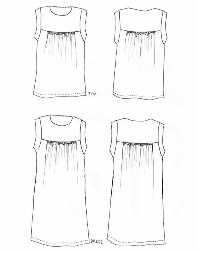 Alice Top & Dress Sewing Pattern, Tessuti – Clothkits