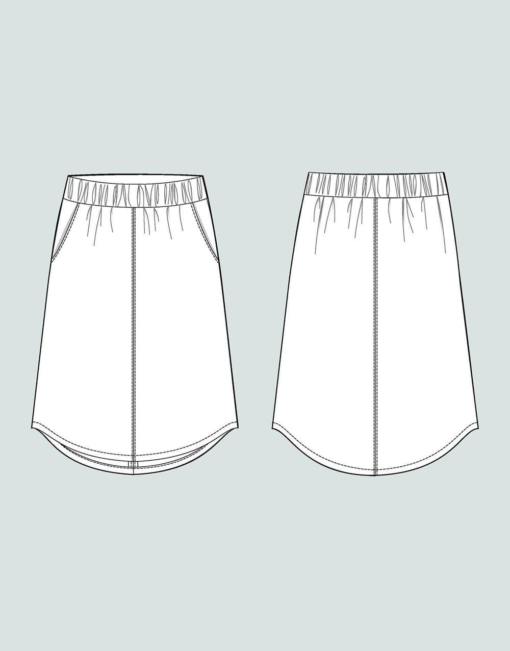 A-Line Midi Skirt Sewing Pattern, The Assembly Line – Clothkits