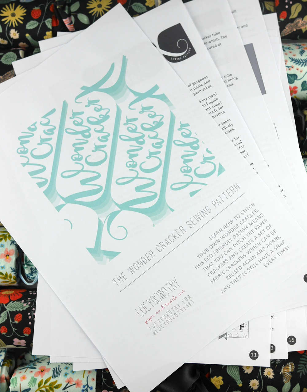 The Wonder Cracker Sewing Pattern, Reusable Fabric Cracker Lucy Doroth ...