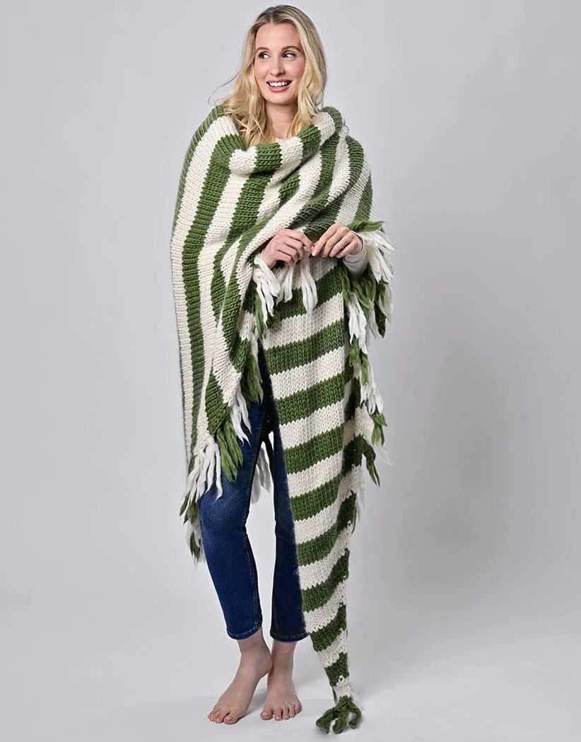 Breton Stripe Merino Wool Wrap Knitting Kit, Wool Couture – Clothkits